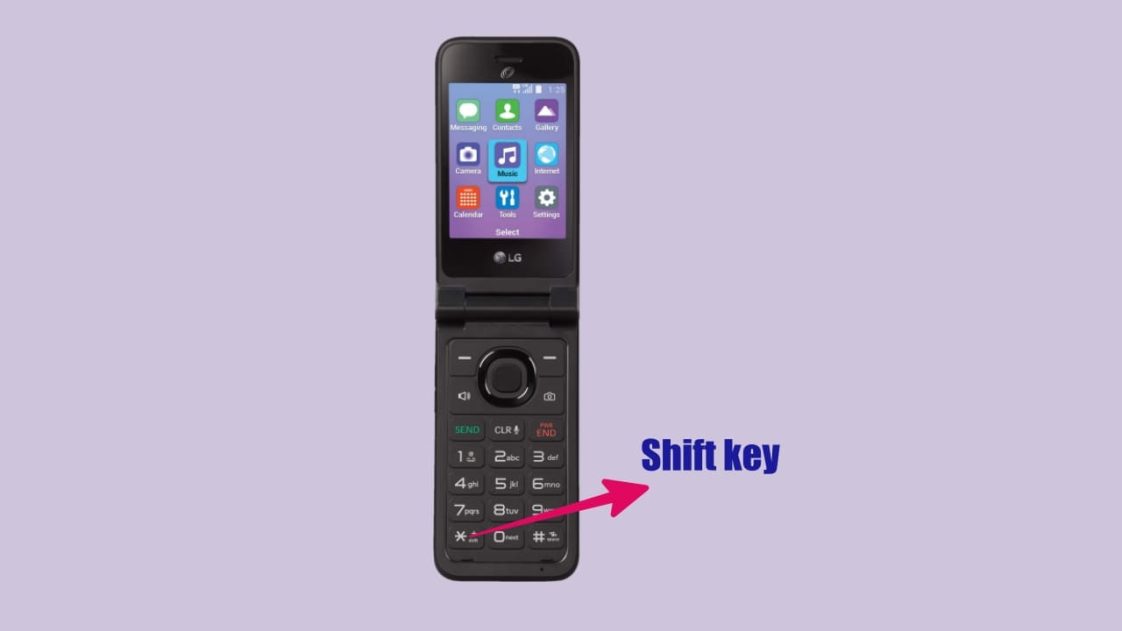 Where is the Shift Key on the LG Classic Flip Phone?